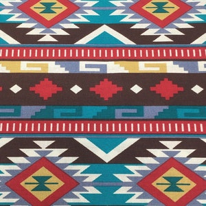 Tribal Turquoise Fabric, Western Aztec Fabric, Fabric by the Yard, Fat ...