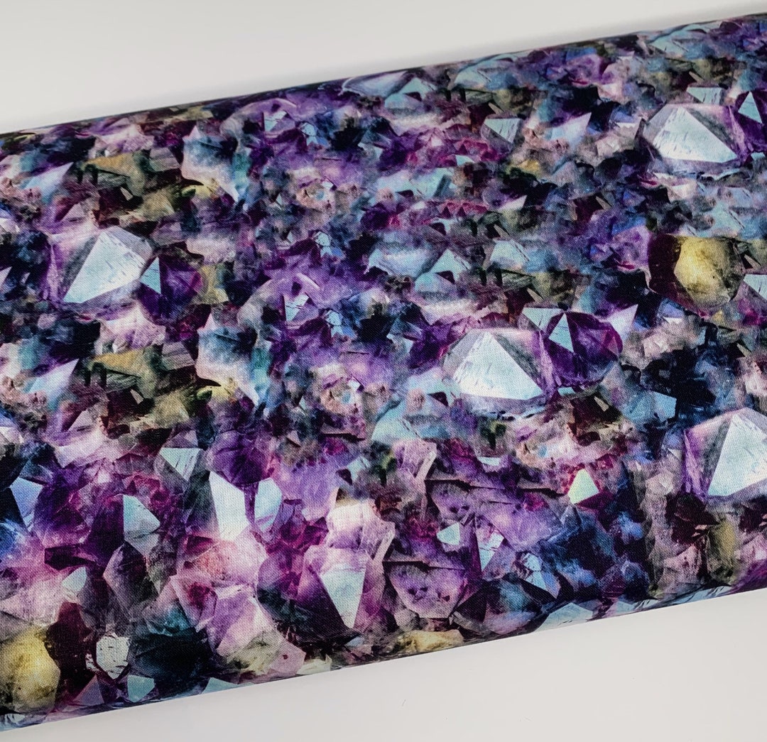 Purple Amethyst Fabric Broken Glass Quilt Backing Fabric by - Etsy