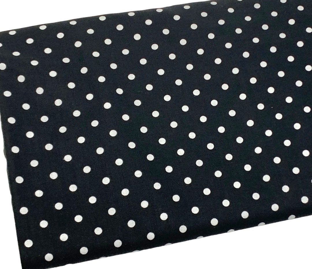 Black and White Dots Fabric, Polka Dots Fabric, Fabric by the Yard, Fat ...
