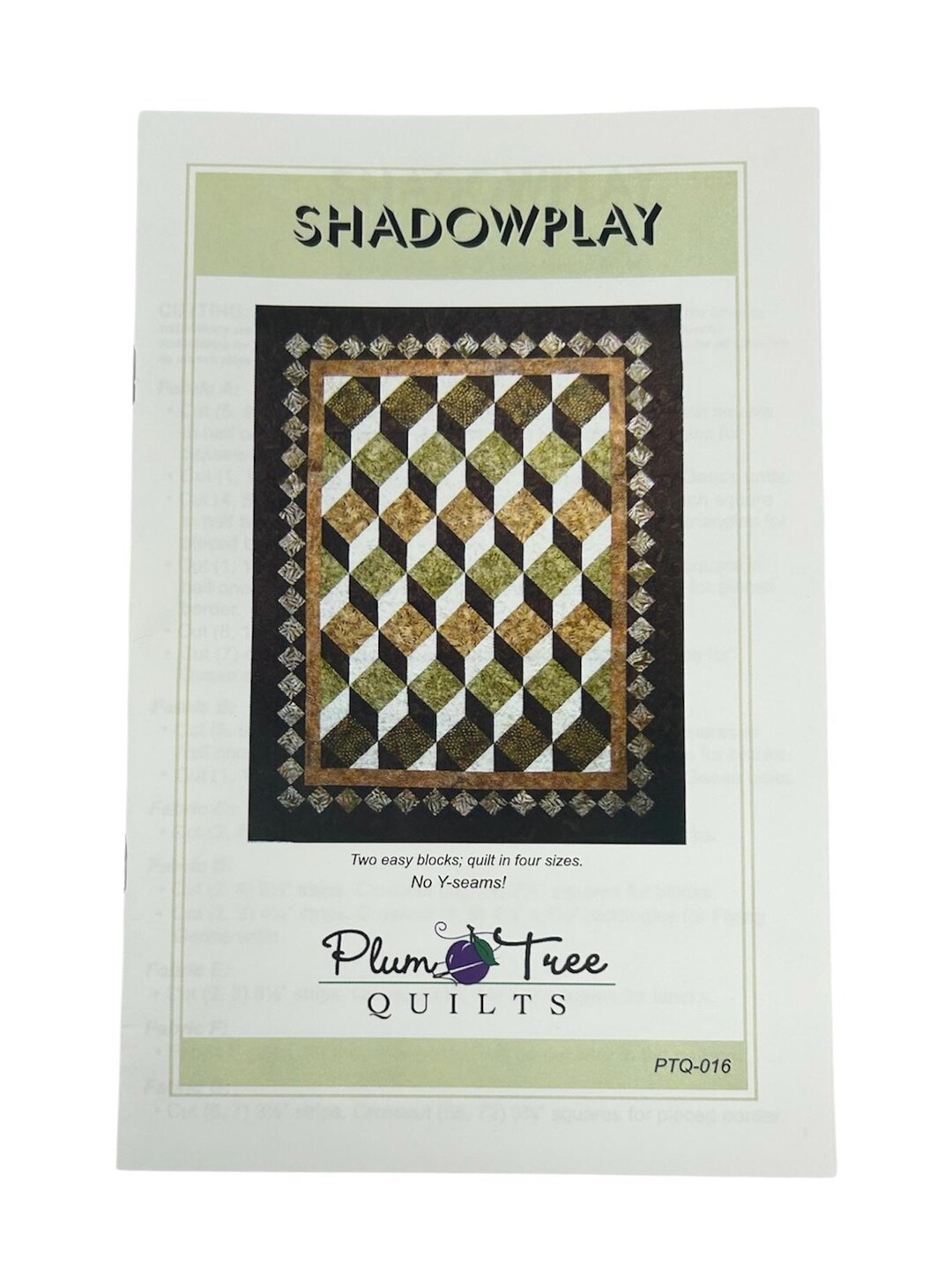 Shadowplay Quilt Pattern by Plum Tree Quilts, Paper Quilting Template ...
