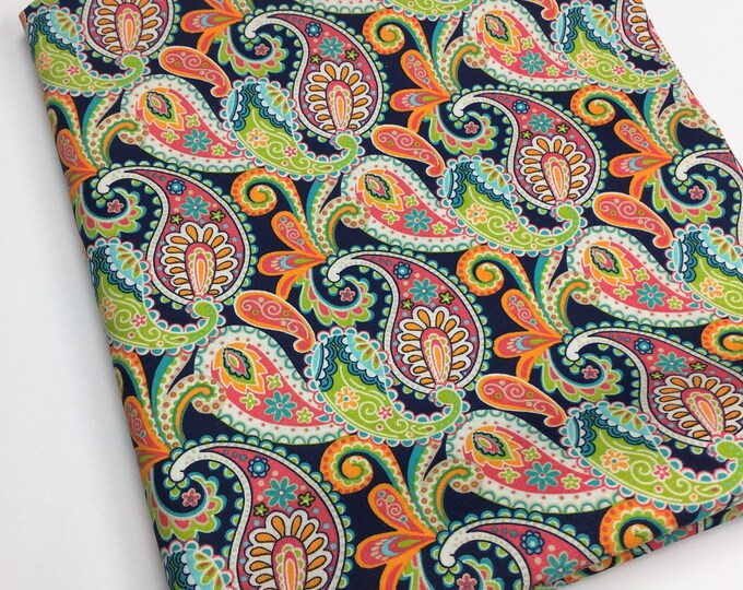 Bright Paisley Fabric, Fabric by the Yard, Fat Quarter, Quilting ...