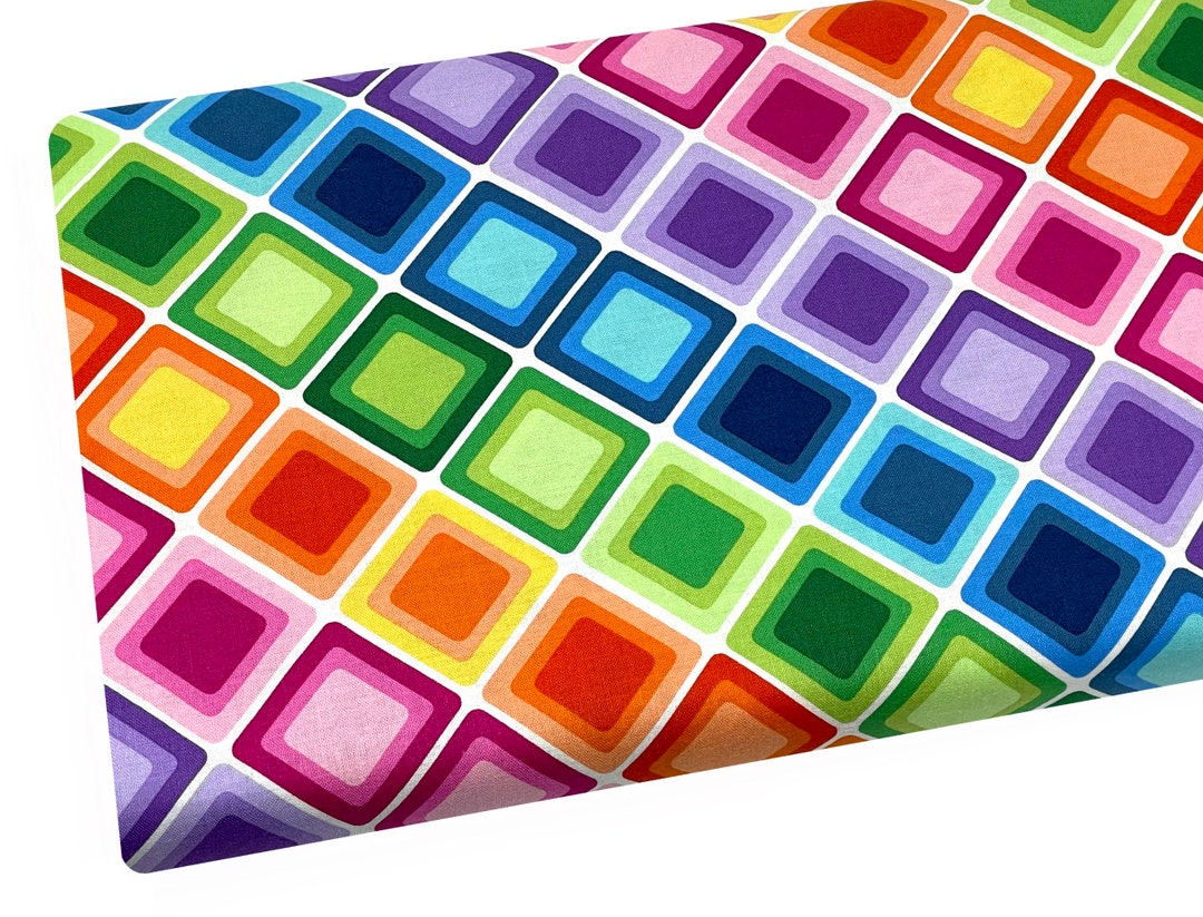 Bright Squares Fabric, Pocketful of Sunshine by Robstudio for Blank ...