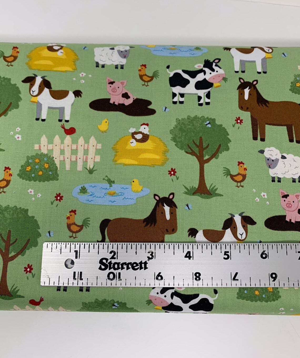Farm Animals Fabric, Horses and Cows, Fabric by the Yard, Quilting ...