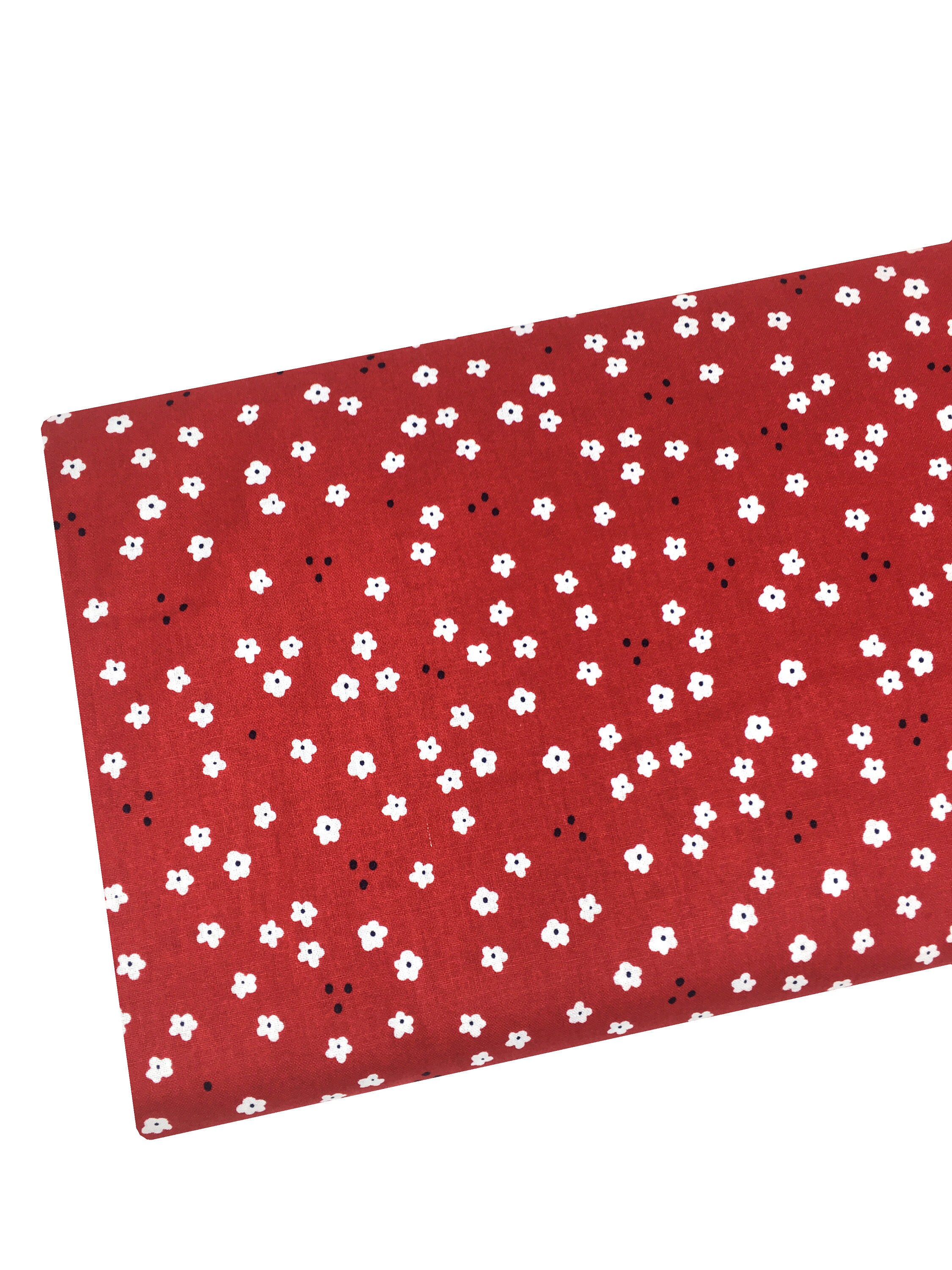 Mini Red Floral Fabric Tiny Flowers Fabric by the Yard Fat - Etsy