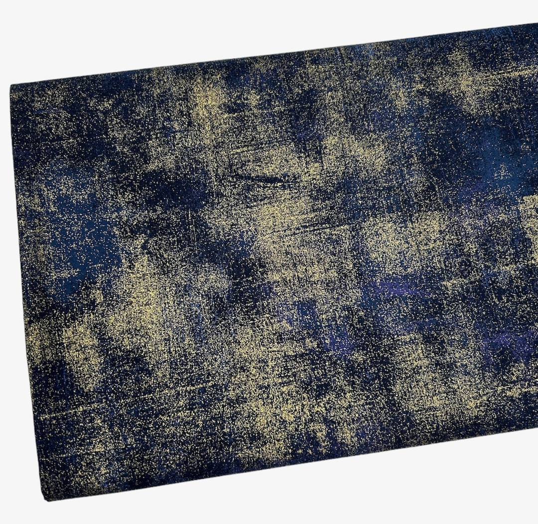 Navy Gold Fabric, Basicgray Grunge Metallics for Moda, Pattern 30150 ...