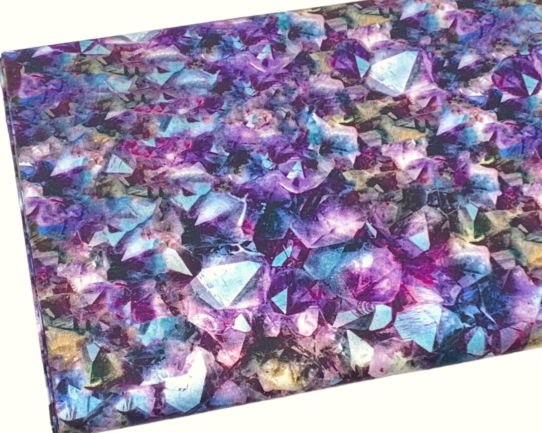 Purple Amethyst Fabric by the Yard, Broken Glass, Quilt Backing ...