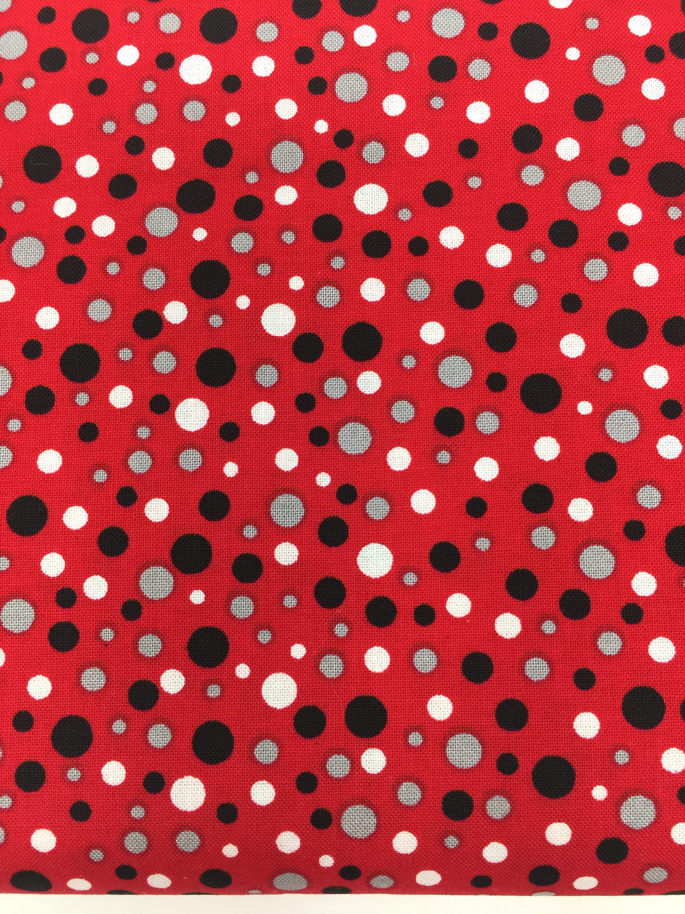 Polka Dots Fabric Red Black and White Spots Fabric by the - Etsy