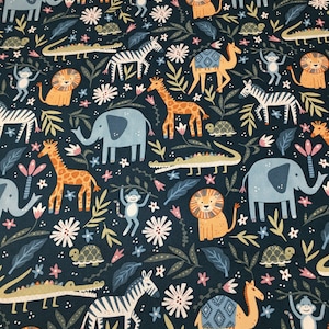 Animal Kingdom Fabric, Zoo Animals, Jungle Fabric, Fabric by the Yard ...