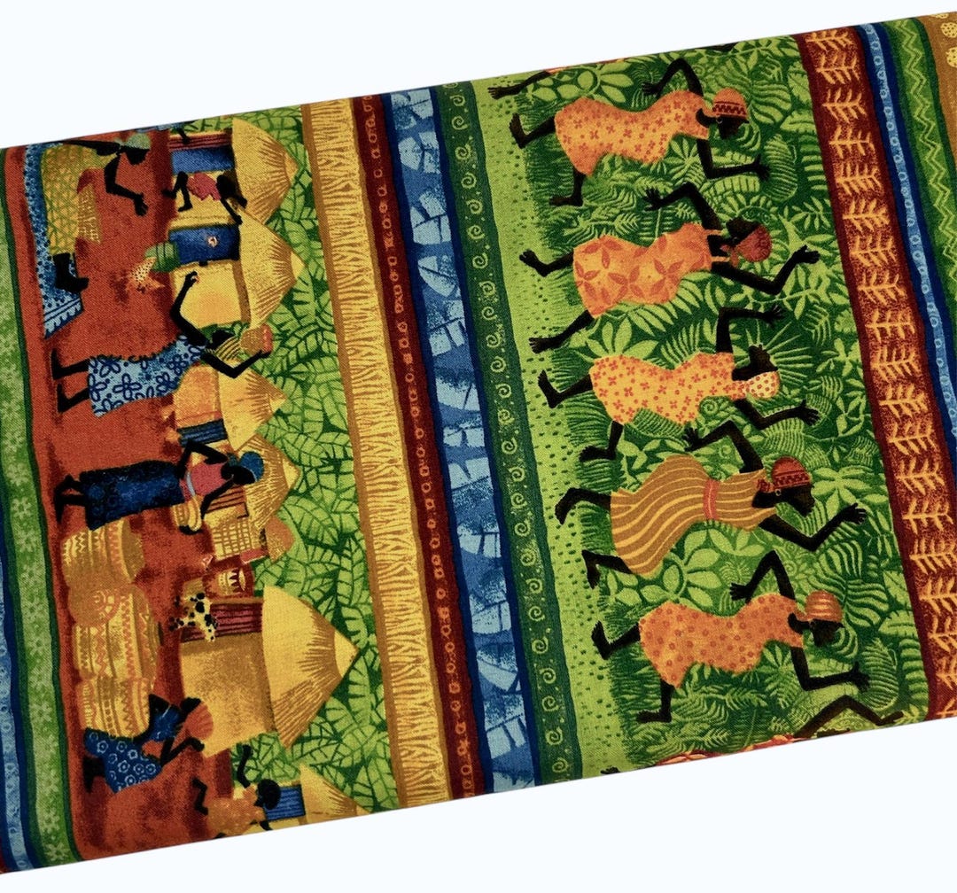 End of the Bolt 9 by 44 Village Rhythms Fabric by Cranston, Rare ...