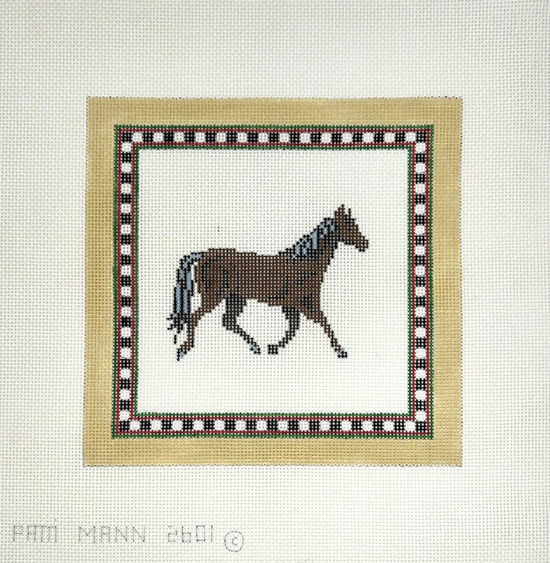 Vintage Patti Mann Needlepoint Design 2601, 8" X 8", Hand Painted Horse ...