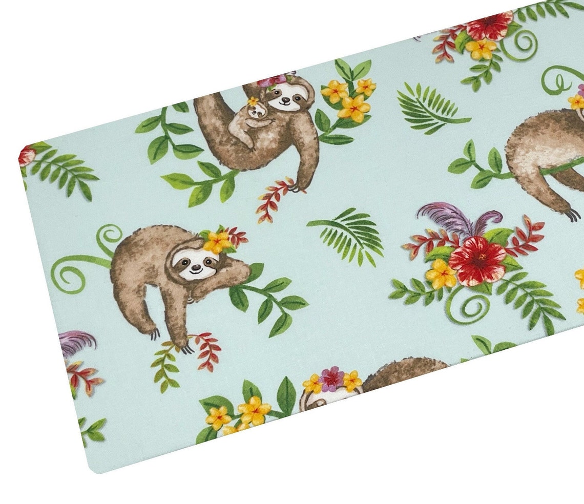 Tropical Sloth Fabric Sloths and Flowers Fabric by the Yard | Etsy