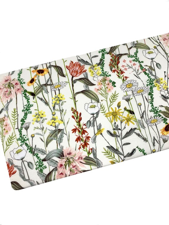 Stemmed Vintage Floral Fabric Botanical Fabric Fabric by the - Etsy