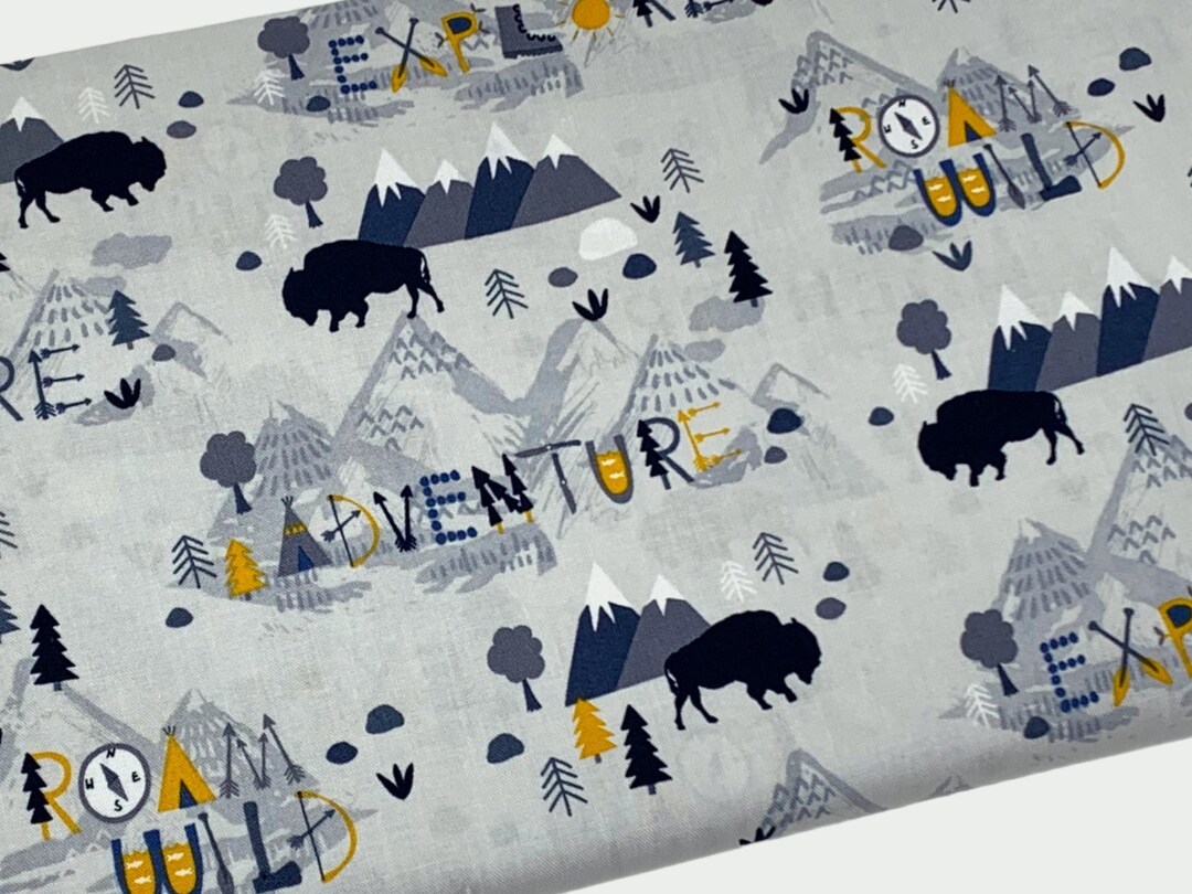 Roam Wild Fabric, Forest Adventure Fabric, Fabric by the Yard, Fat ...