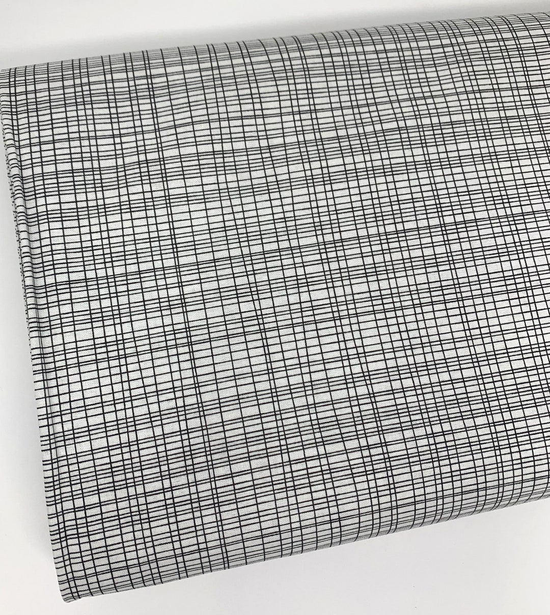 Black Cross Hatch Fabric Black and White Grid Quilt Backing - Etsy