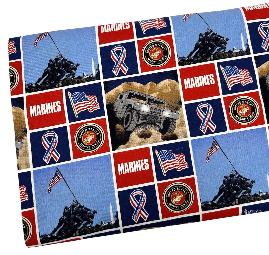 American Soldier Fabric, USA Flag, Fabric by the Yard, Fat Quarter ...