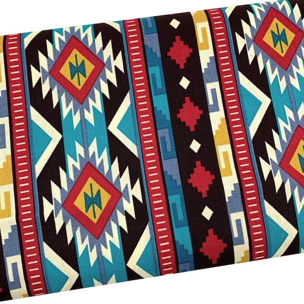 Aztec Print Cotton Fabric - Etsy