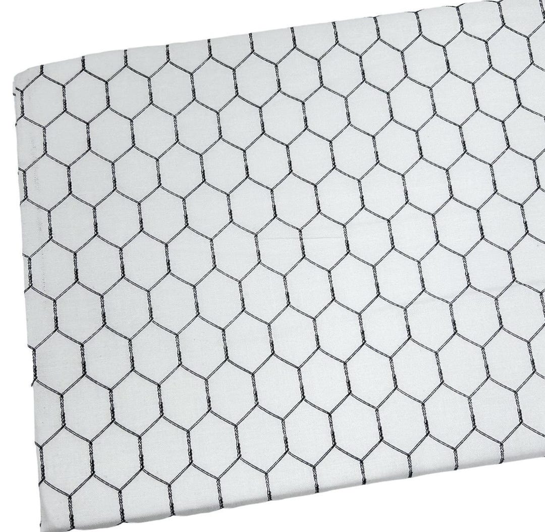 Chicken Wire Fabric, Black and White, Fabric by the Yard, Fat Quarter ...