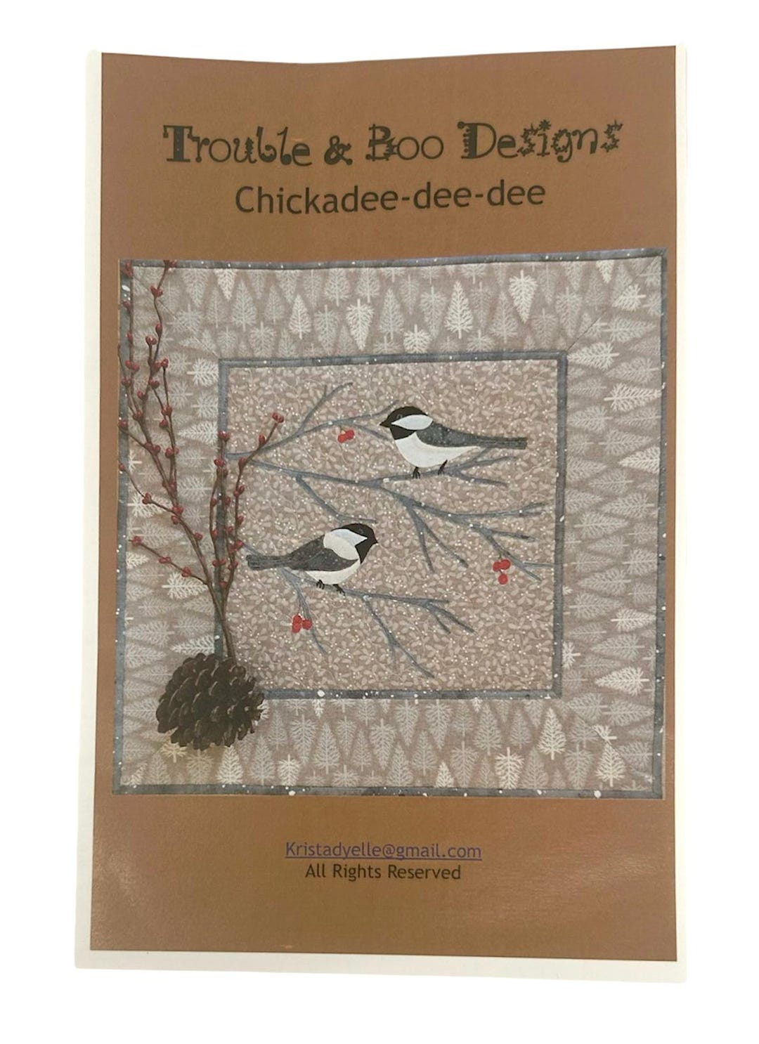 Chickadee-dee-dee Pattern by Trouble and Boo Designs, Christmas Birds ...