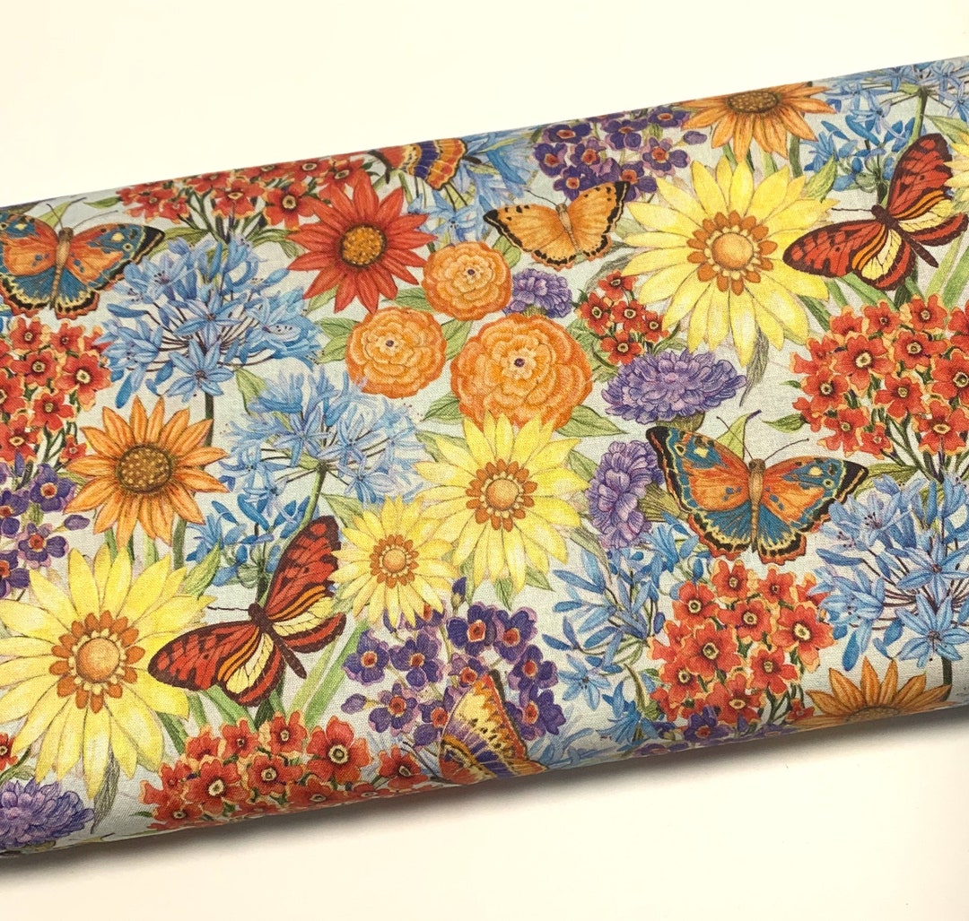 Rainbow Floral Digital Fabric by Susan Winget for Springs Creative ...