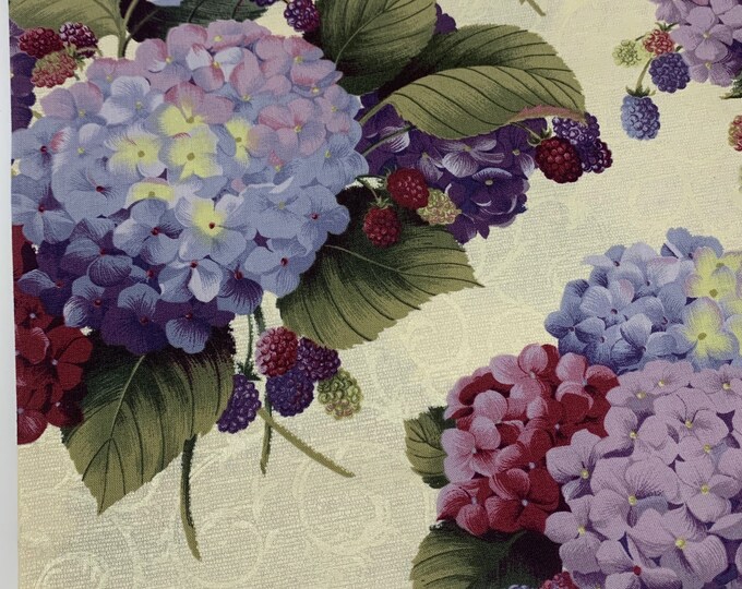 Remnant 17" by 34" Hydrangeas and Raspberries Fabric by Michael Miller ...