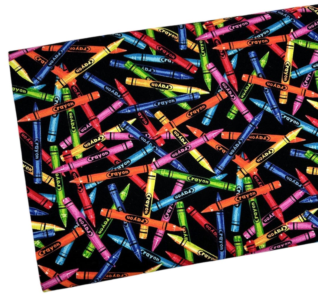 Colorful Crayons Fabric, ABC Collection by Timeless Treasures C1488 ...