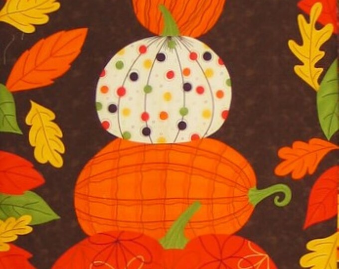 Fall Fabric Panel 24" by 44" Pumkin Gone Wild by Sandy Gervais for Moda ...