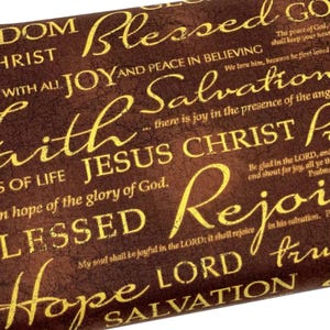 Religious Christian Fabric, Brown Gold Faith Bible, Fabric by the Yard ...