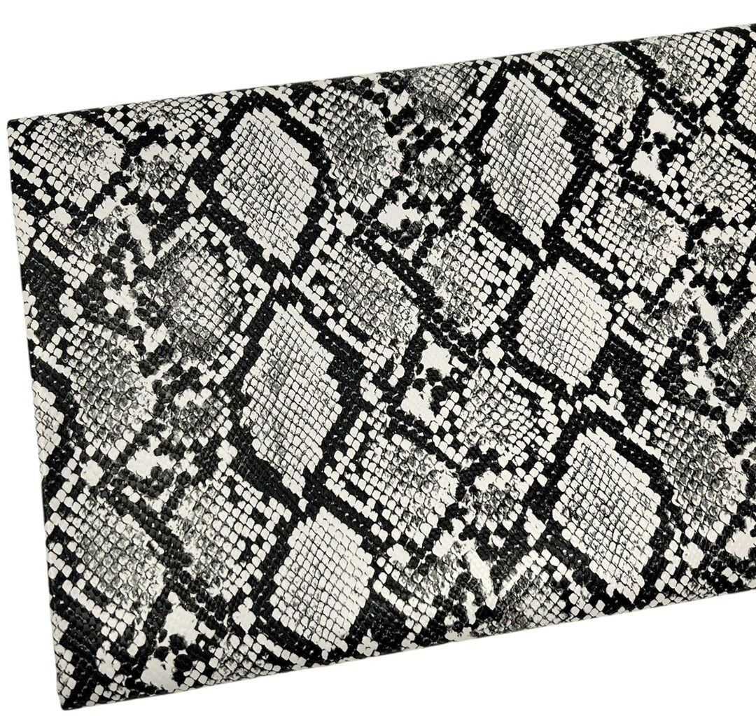 Faux Leather Fabric 58" Wide, Gray Snake Print, Fabric by the Yard ...