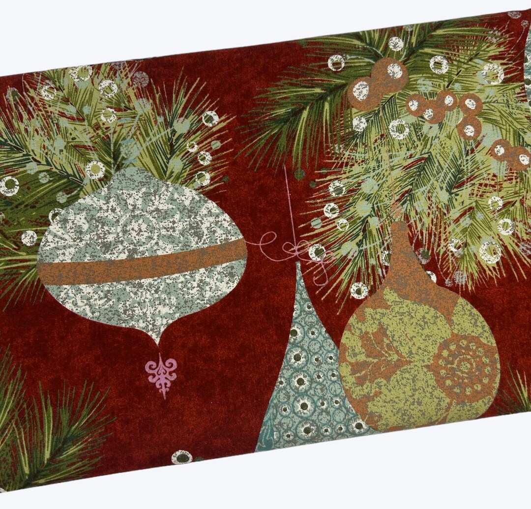 Vintage Christmas Ornaments Fabric, Fruitcake by Moda, Basic Grey ...