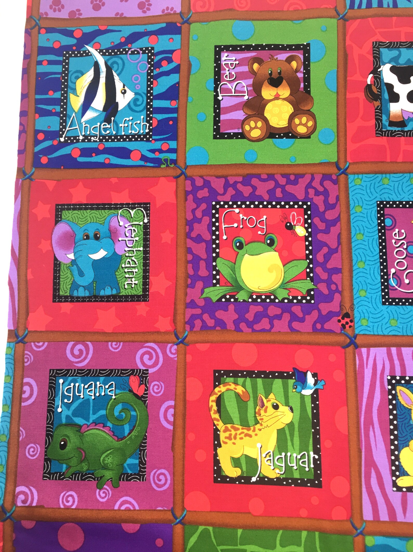 Alpha Buddies Fabric Panel 23 x 44 by Nancy Murty | Etsy