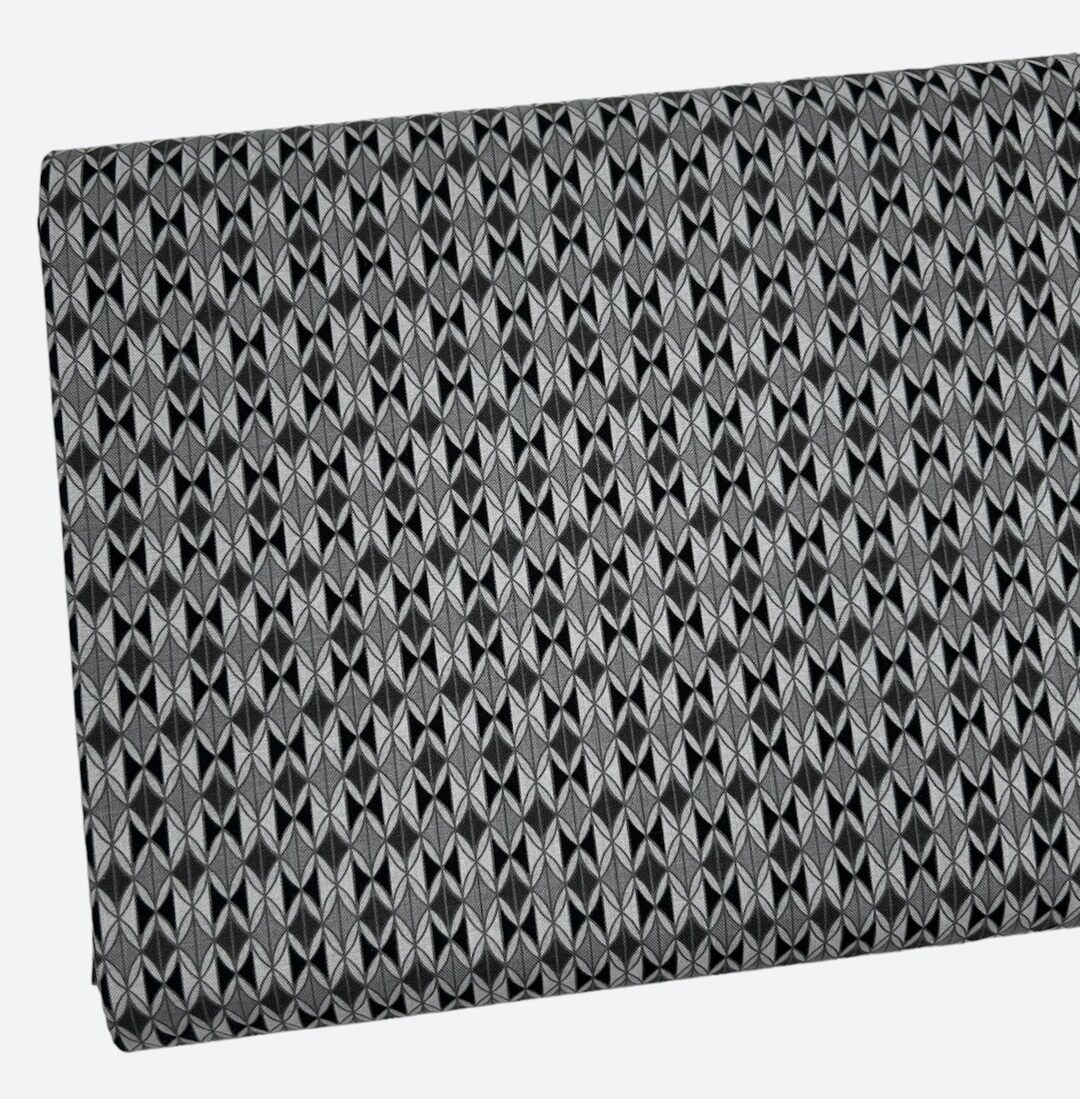 End of the Bolt 16" by 44" Grove Rows- Charcoal Fabric by Riley Blake ...