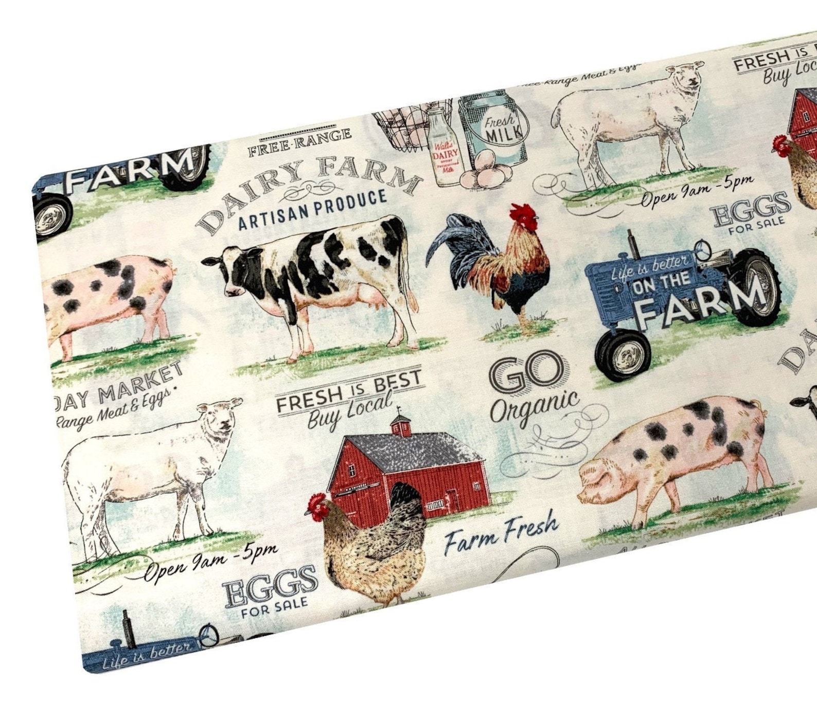 Dairy Farm Fabric on the Farm Fabric Fabric by the Yard Fat - Etsy