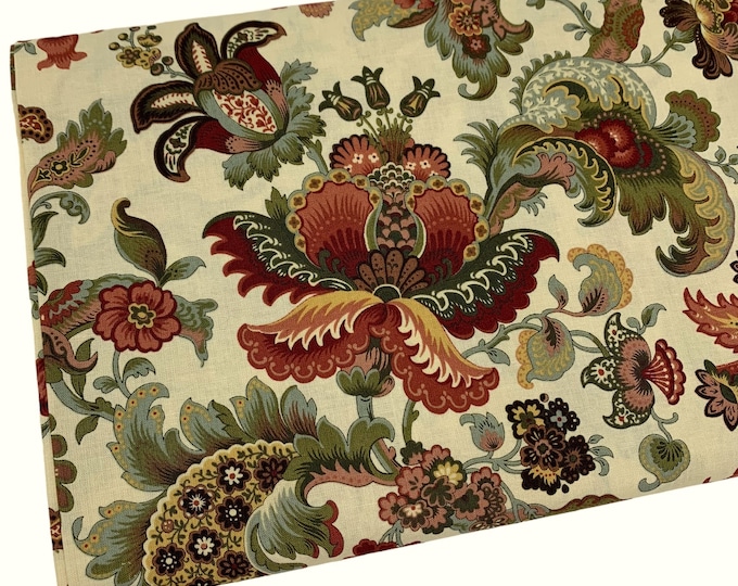 Hampton Court Jacobean Fabric by Legacy Studio, Vintage Floral Print ...