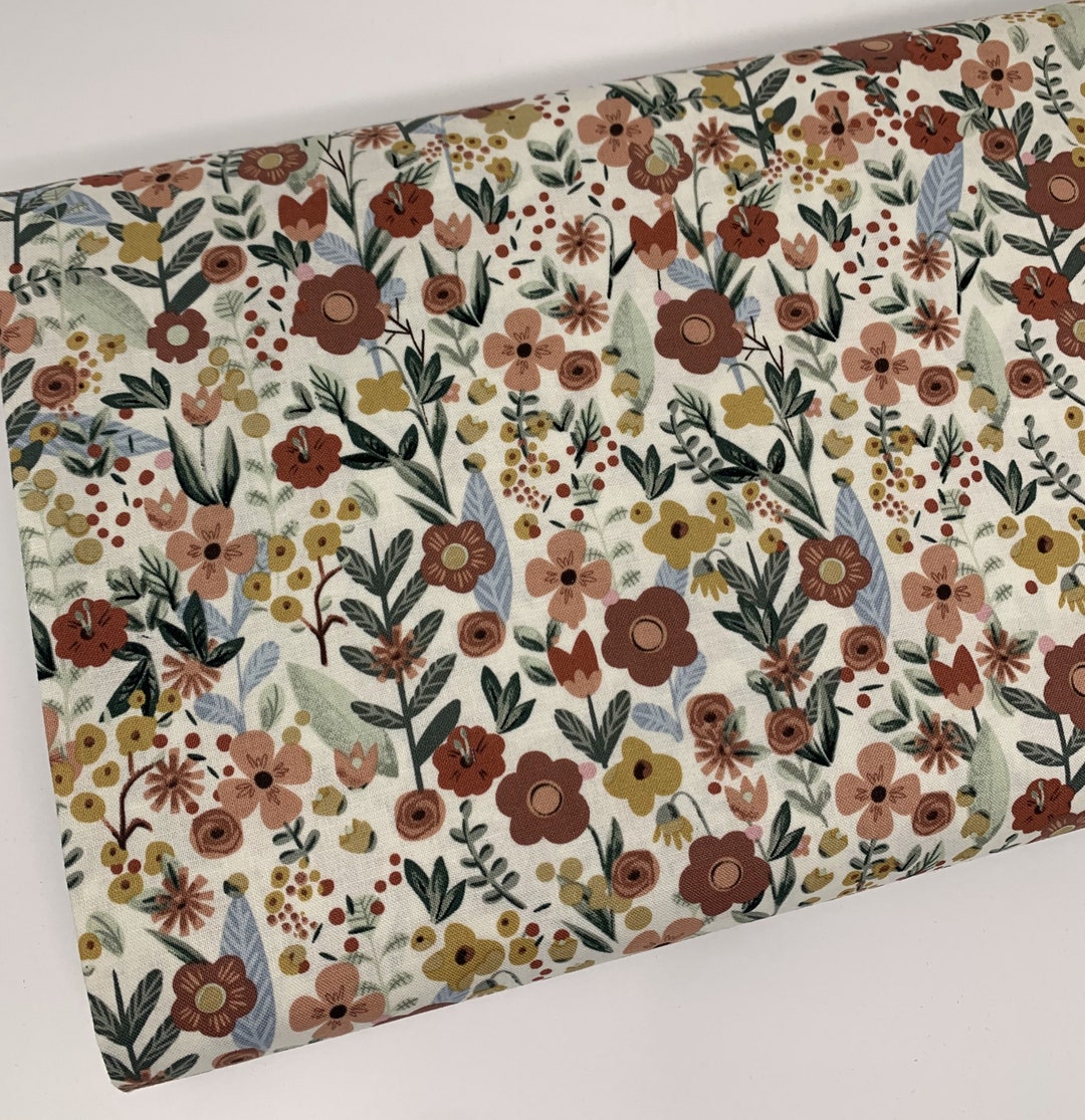 Earth Botanical Fabric Mauve Flowers Fabric by the Yard Fat - Etsy