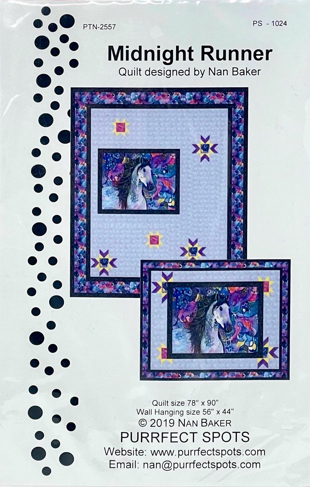 Midnight Runner Quilt Kit by Nan Baker, Size 78" by 90", Pattern and ...