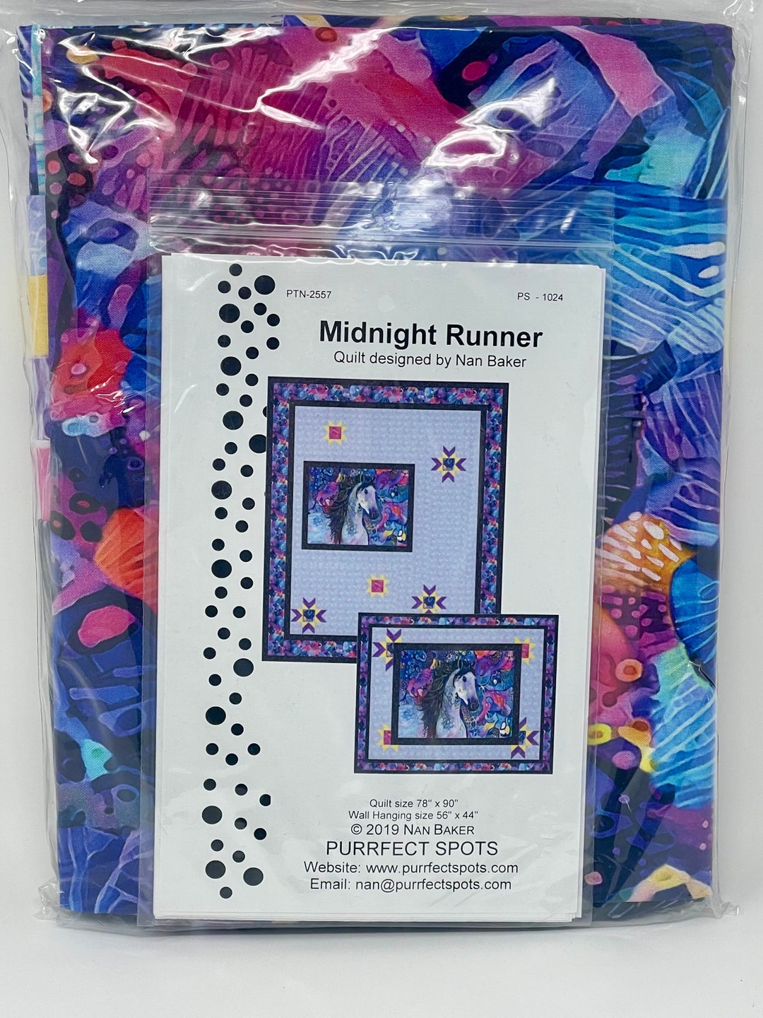 Midnight Runner Quilt Kit by Nan Baker, Pattern and Fabric Included - Etsy