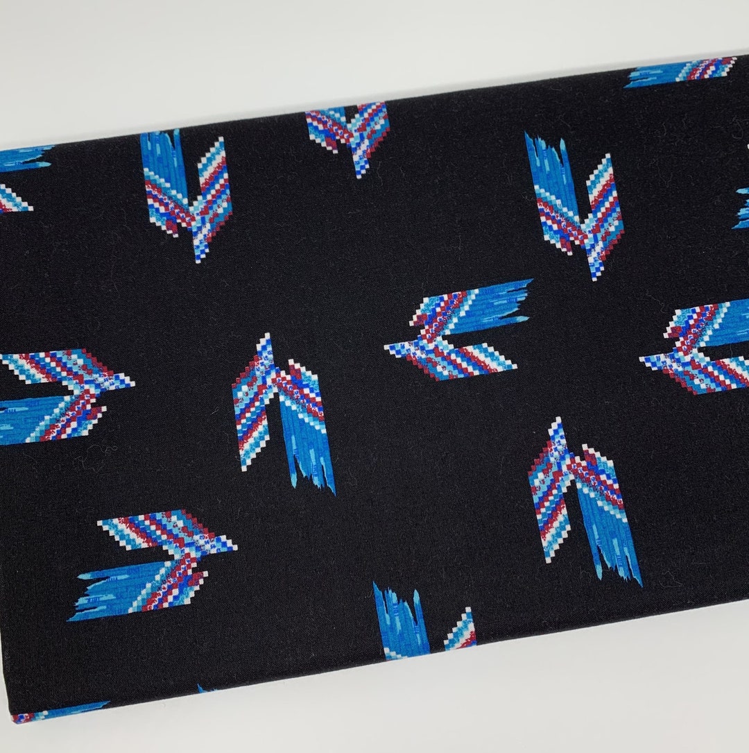 Remnant 24 by 42 Black Native Print Fabric by Cranston Print Works ...