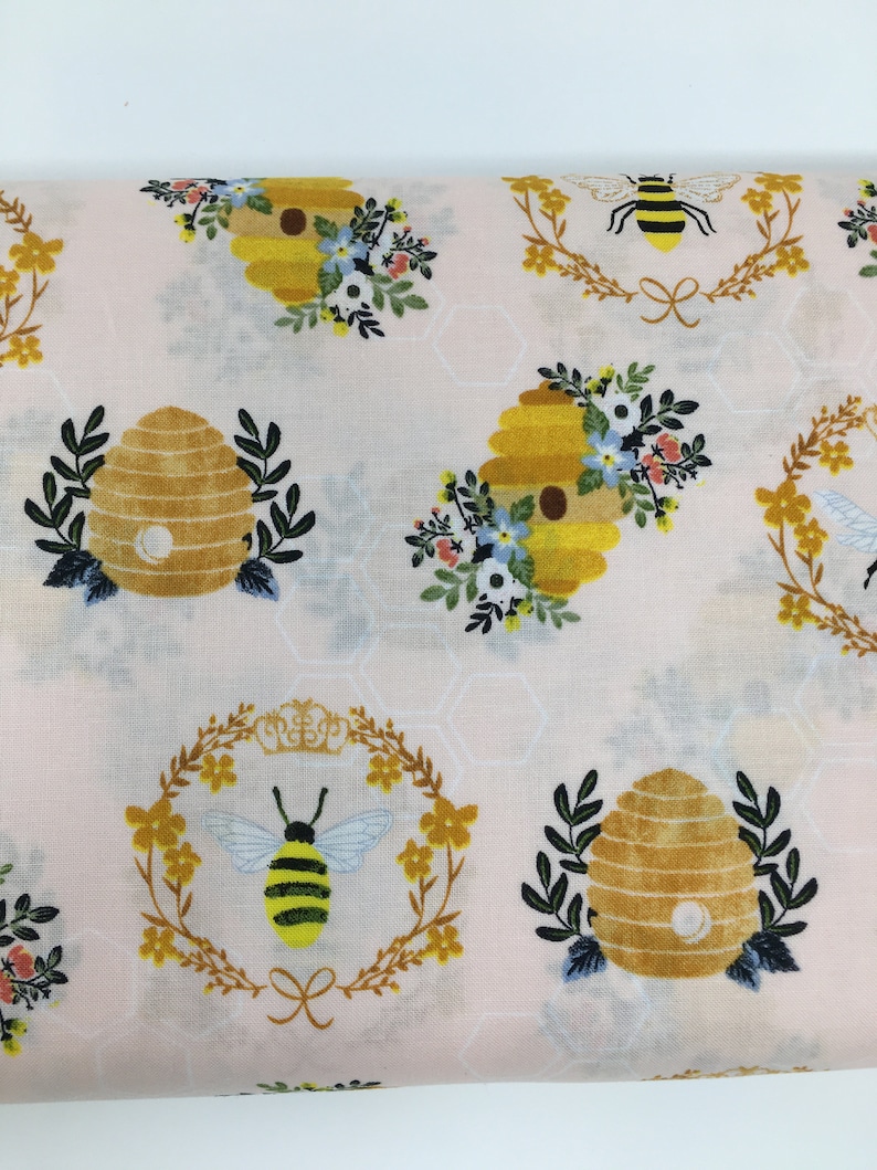Beehive Floral Fabric Bumble Bee Honey Fabric by the Yard - Etsy
