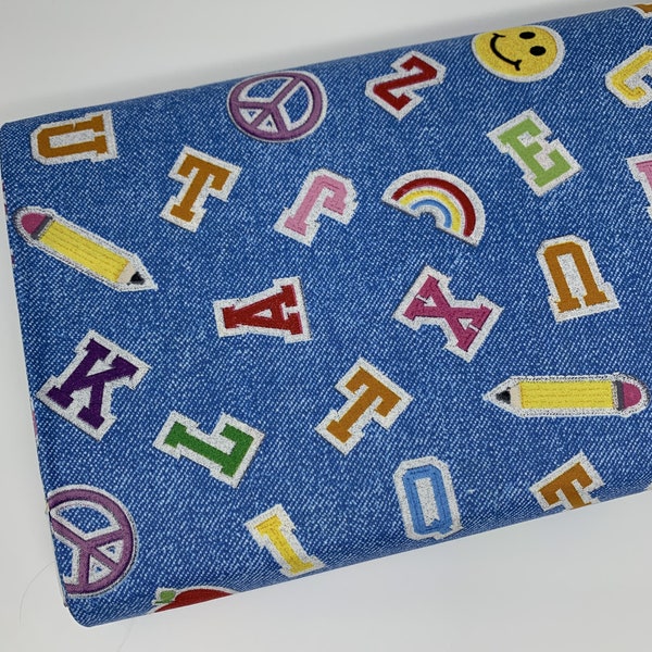 School Theme Fabric - Etsy