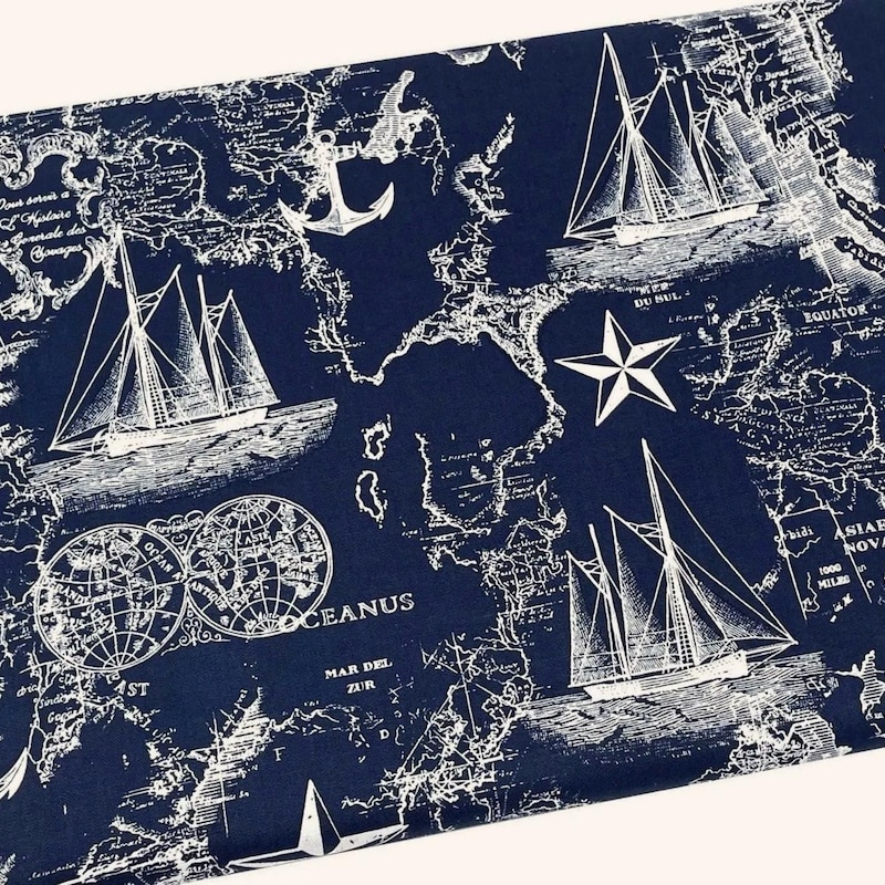 Map Fabric - Etsy