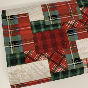 Holiday Patch Fabric, Red and Green Patchwork, Christmas Fabric, Fabric ...