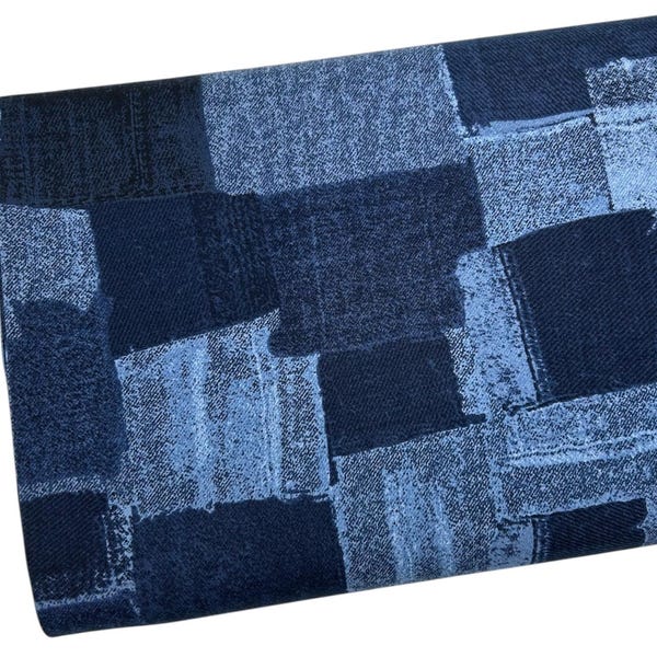 Patchwork Denim Fabric - Etsy