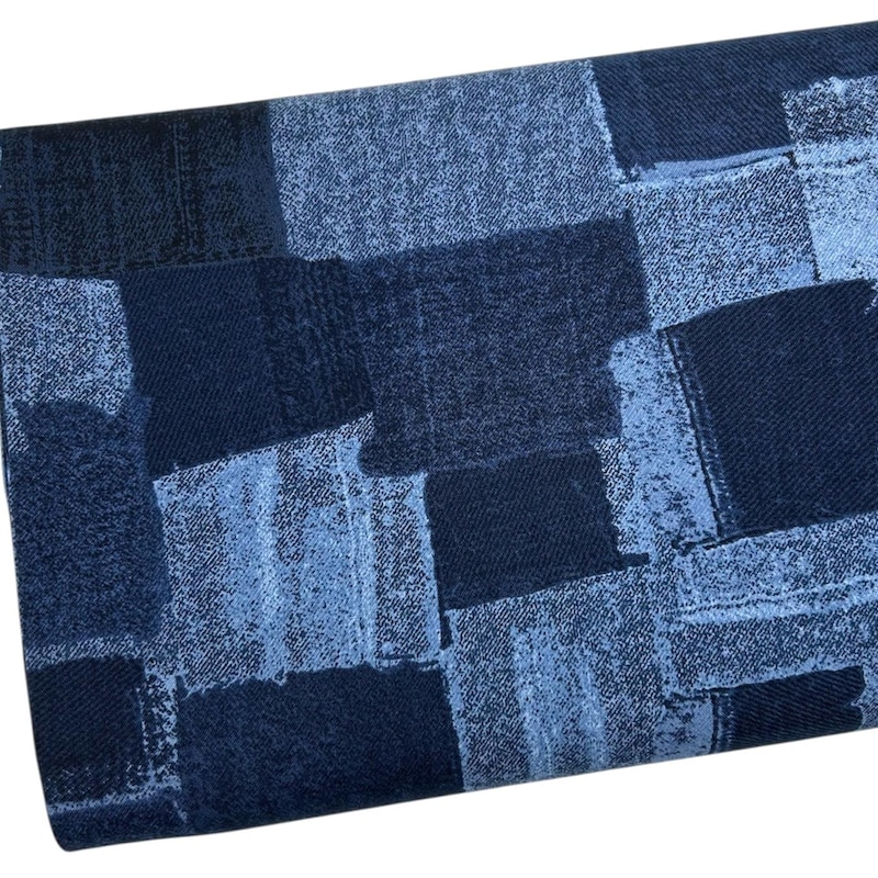 Patchwork Denim Fabric - Etsy