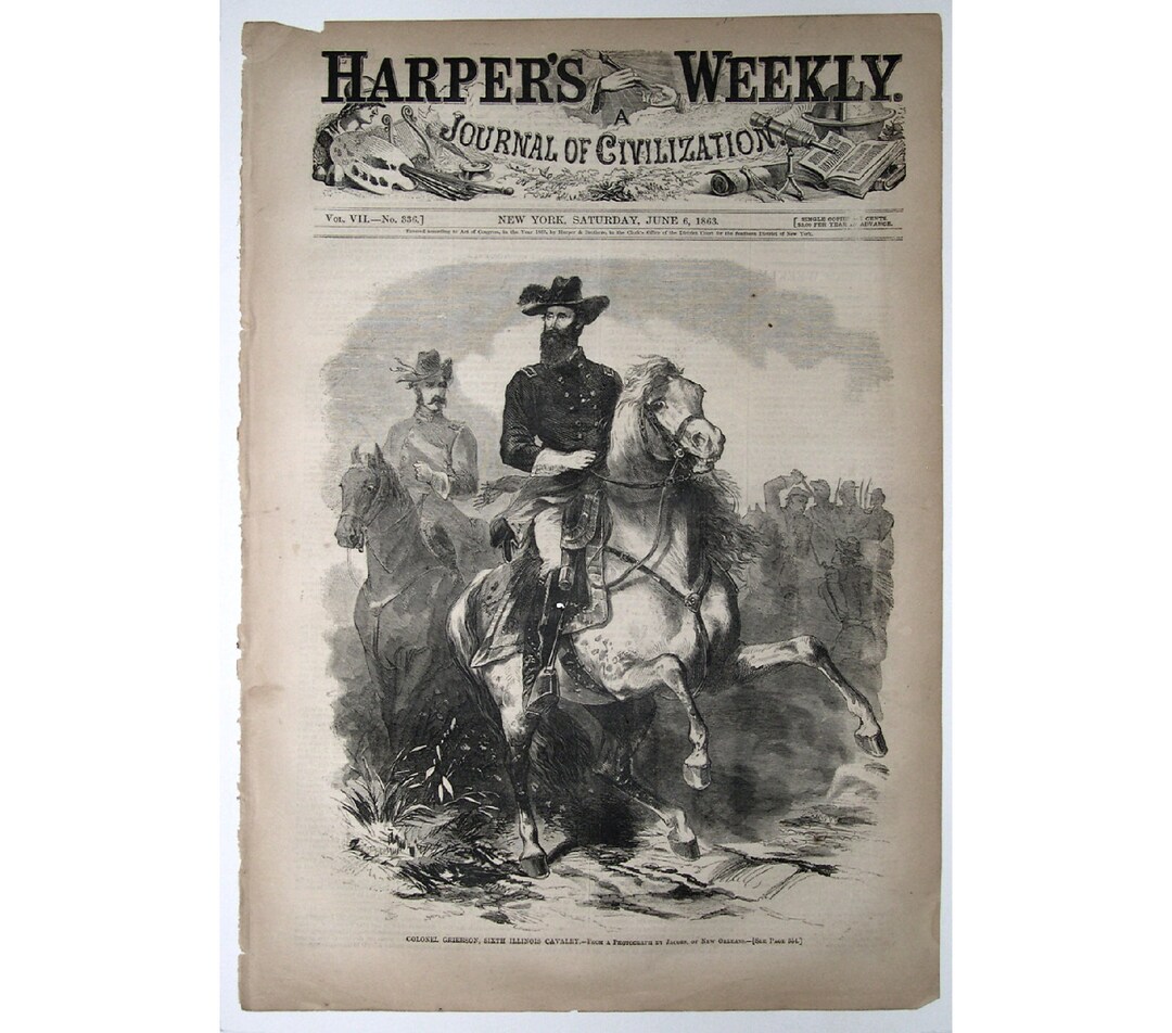 Colonel Grierson 6th Illinois Cavalry 1863 Civil War - Etsy