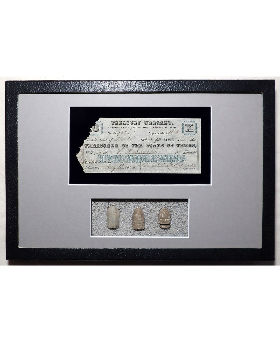 1865 Texas Currency - Wilderness Battlefield Relics - Civil War Relics ...