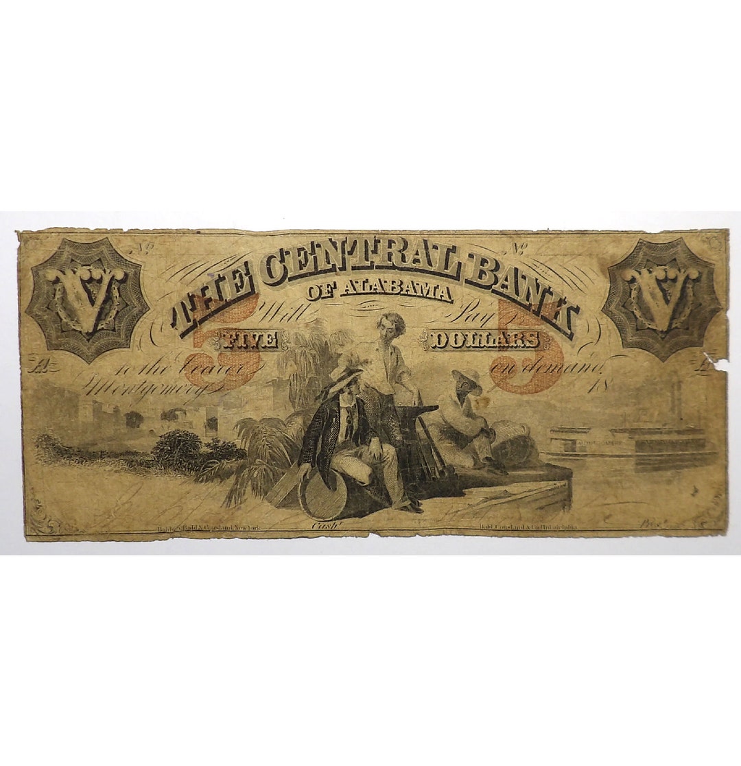 1850’s Alabama Currency – “the Central Bank” - Montgomery - State Bank ...