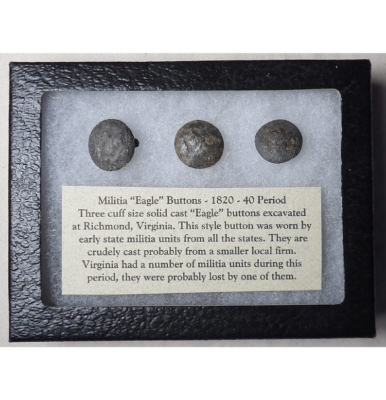 Militia eagle Buttons 1820 40 Period Richmond - Etsy