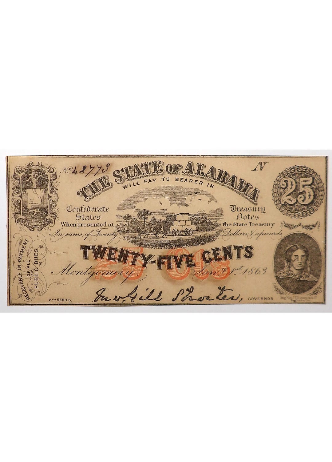 1863 Alabama Currency – Montgomery - Civil War– 5944 - Etsy