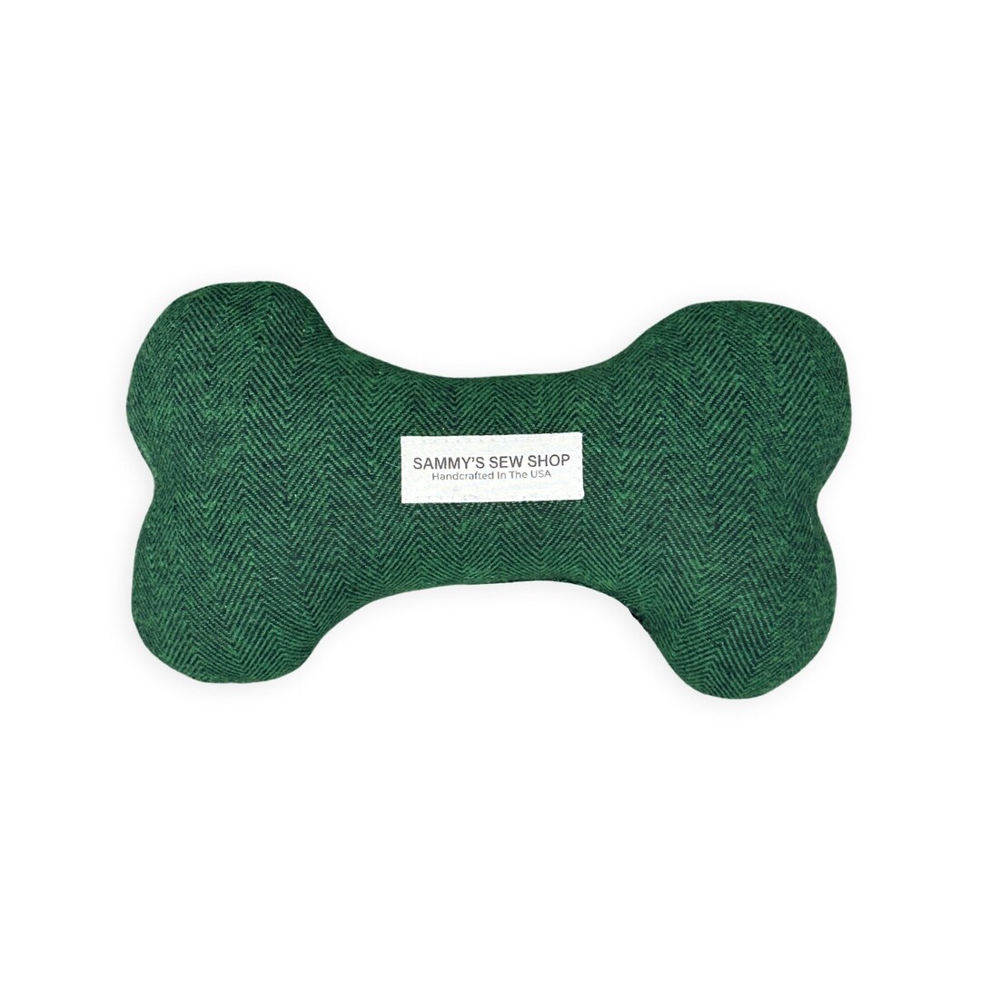 Green Squeaky Dog Toy, Dog Play Toy, Dog Bone Toy, Sustainable Pet Toy ...
