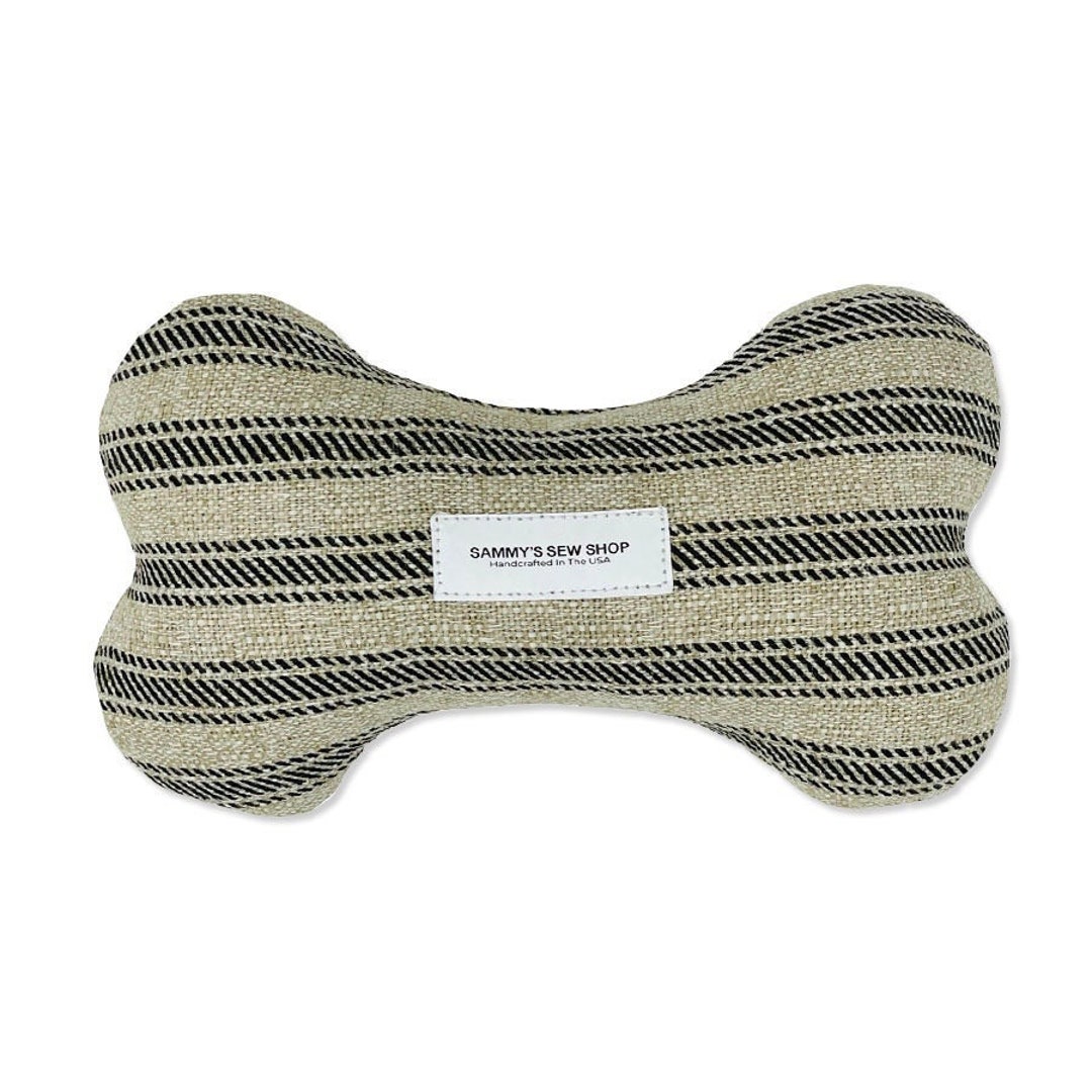 Ticking Stripe Squeaky Toy, Dog Chew Toy, Dog Bone Toy, Sustainable Pet ...